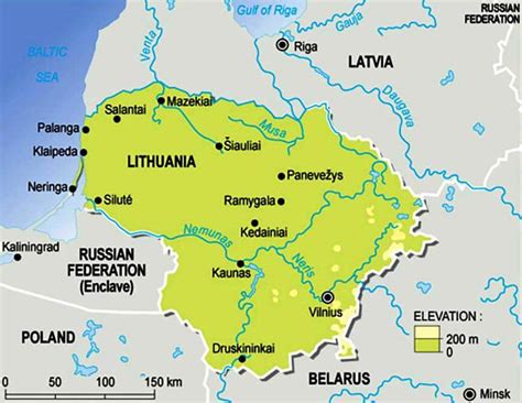 Mapa de Lituania datos interesantes e información sobre el país