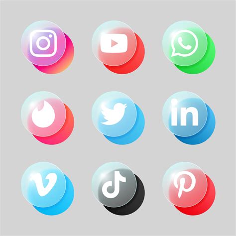 Online Tech Social Media Glassmorphism Icon 21351327 Vector Art At Vecteezy