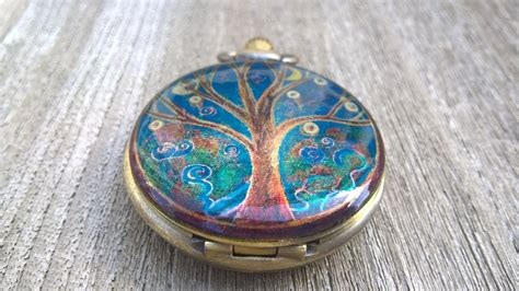 Pocket Watch Tree Of Lifewatchgreen Treereligionwedding Etsy