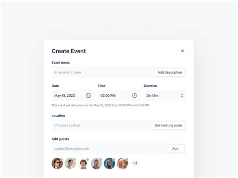 Create Event Modal By Dmitry Sergushkin On Dribbble