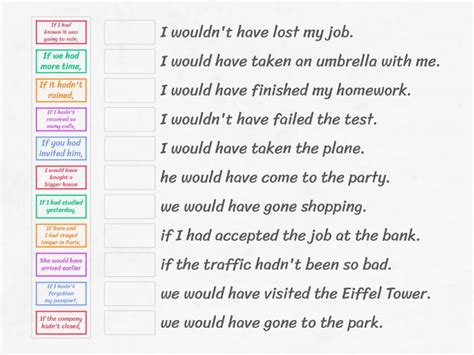 Third Conditional Matching Match Up