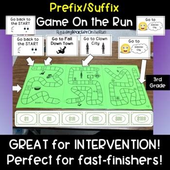 Prefix Suffix Game On The Run By Reading Teacher On The Run TPT