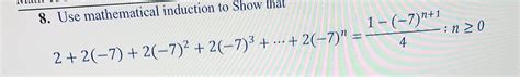 Solved Use Mathematical Induction To Show That Chegg