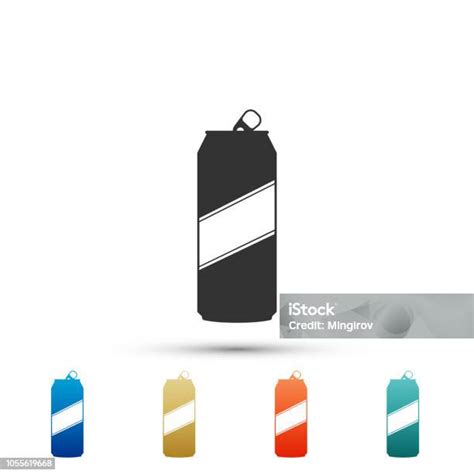 알루미늄 아이콘을 흰색 배경에 고립 된 수 있습니다 컬러 아이콘에 요소를 설정 합니다 평면 디자인입니다 벡터 일러스트 레이 션