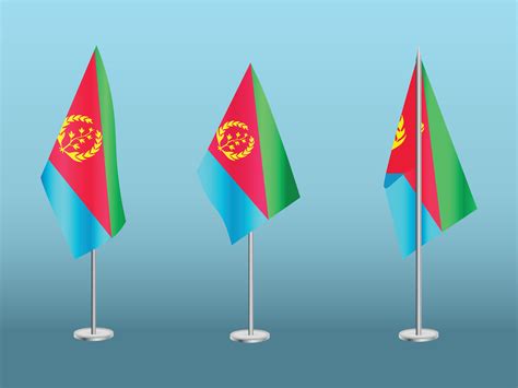 Flag Of Eritrea With Silver Pole Set Of Eritrea S National Flag 44778071 Vector Art At Vecteezy