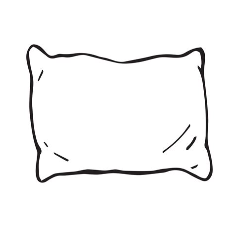 Stock Vector Illustration Drawing In Doodle Style Pillow Icon Isolated On A White Background