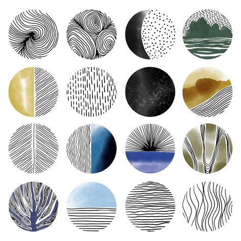 Set Of Grunge Circles Stamps Stickers Frames Hand Drawn Circle