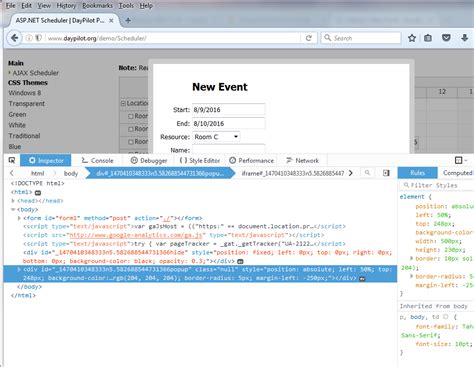 Closed Modal Not Cleaning Up After Itself Daypilot Forums