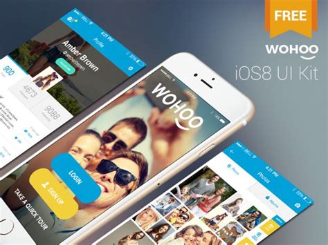 full ios8 ui kit templates free psd download psd