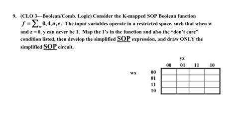 Solved 9 Clo 3—booleancomb Logic Consider The K Mapped