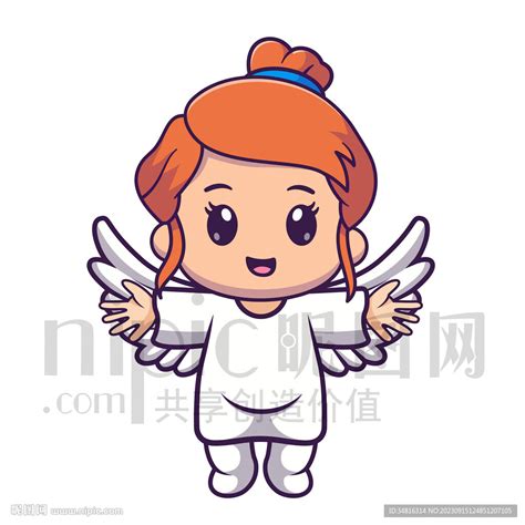 可爱卡通天使小女孩设计图 卡通设计 广告设计 设计图库 昵图网