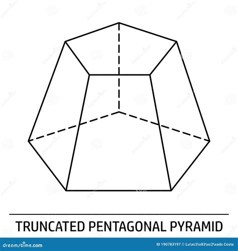 Truncated Pentagonal Pyramid Outline Icon Stock Illustration Illustration Of Solid Figure