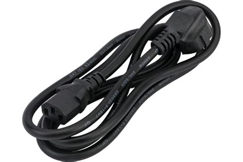 Кабель питания Ripo 1 8м Schuko C13 3 1 00 Mm2 16a черный угловая вилка с заземлением 003