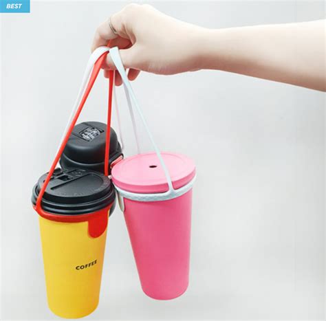 정화무역 실리콘 드링크백 텀블러 컵타이 커피홀더 테이크아웃 캐리어 위시버킷