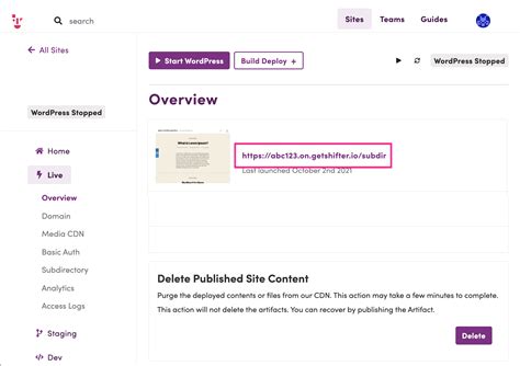 accessing shifter static site on the subdirectory through a reverse proxy on own server shifter
