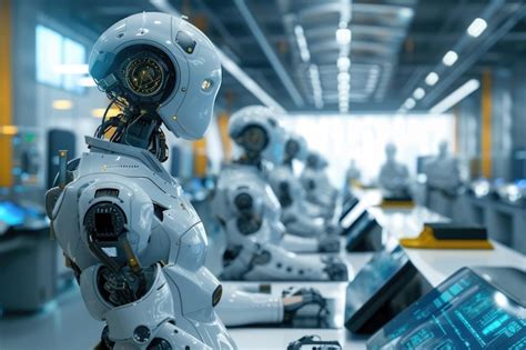 Premium Photo A Hightech Robotics Lab Engineers Working On Advanced Ai Machines Resplendent
