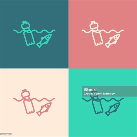 팝 아트 라인 색상 배경에 고립 된 바다 아이콘의 오염문제 쓰레기 플라스틱 바다에 가방 벡터 일러스트레이션 0명에 대한 스톡 벡터 아트 및 기타 이미지 Istock