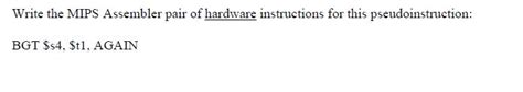 Solved Write The Mips Assembler Pair Of Hardware