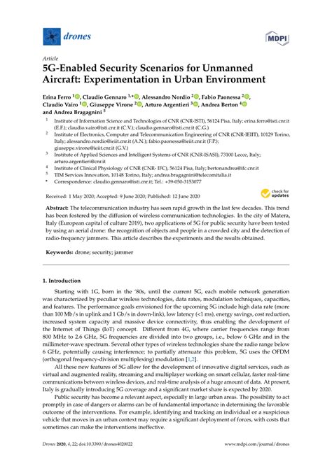 Pdf 5g Enabled Security Scenarios For Unmanned Aircraft