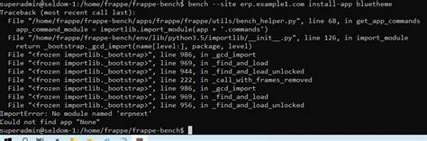 Internal Server Error After Installing App Erpnext Frappe Forum