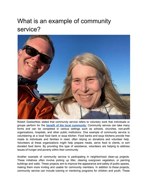 What Is An Example Of Community Service By Robertgoetschkes Issuu