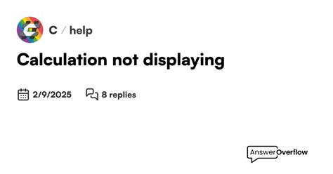 Calculation Not Displaying C
