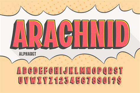 독창적인 3d 코믹한 알파벳 디자인 복고풍 캐릭터 세트 3차원 형태에 대한 스톡 벡터 아트 및 기타 이미지 3차원 형태