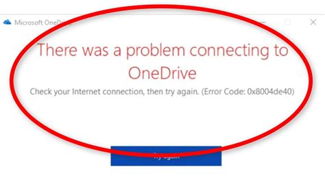 There Was A Problem Connecting To Onedrive Check Your Internet