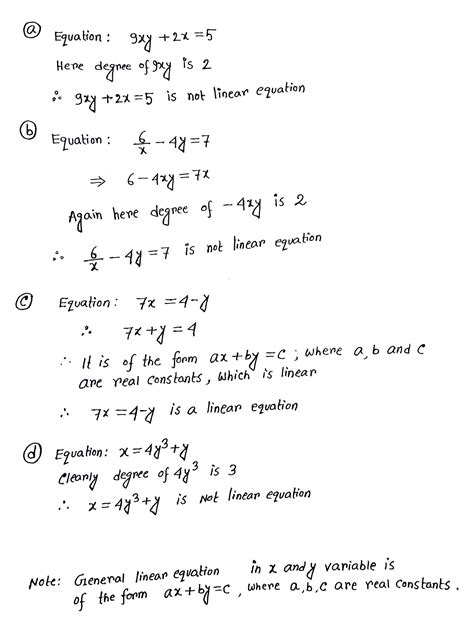 Solved For Each Equation Determine Which Is Linear For Each Equation Course Hero