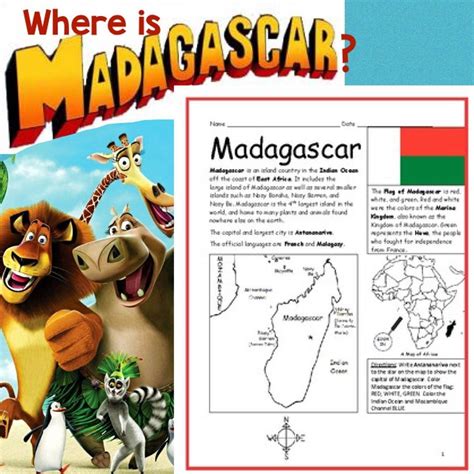 Interactive Printables On Instagram Where Is Madagascar 🇲🇬 Alex The