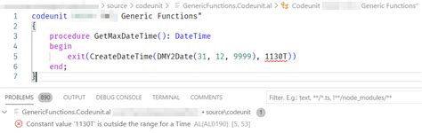 Al0190 Constant Value 2359t Is Outside The Range For A Time · Issue