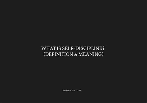 What Is Self Discipline Definition And Meaning