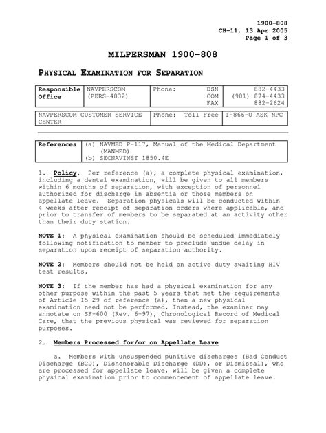 Fillable Online Physical Examination For Separation Fax Email Print Pdffiller