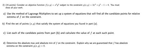Solved Points Consider An Objective Function Chegg