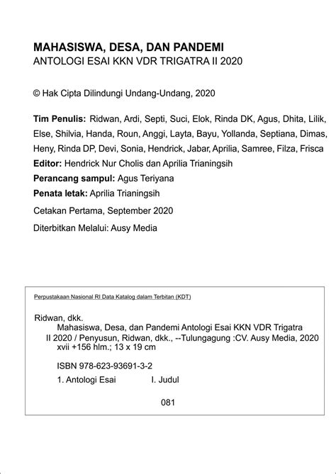 Cara Penulisan Kdt Katalog Dalam Terbitan Cara Penulisan Kdt Katalog Dalam Terbitan