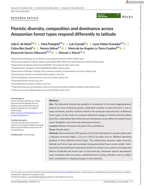 Pdf Floristic Diversity Composition And Dominance Across Amazonian
