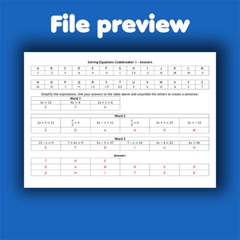 Codebreaker Solving Equations Andy Lutwyche