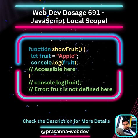 Prasanna D On Linkedin Coding101 Webdevelopment Javascript Scope Localscope