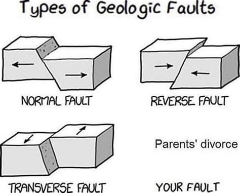 Types Of Geologic Faults NORMAL FAULT REVERSE FAULT Parents Divorce TRANSVERSE FAULT YOUR