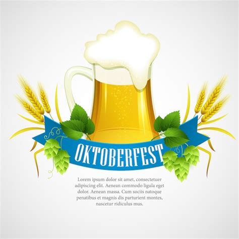 맥주와 함께 옥 토 버 페스트 배경 프리미엄 벡터