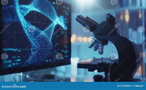 Science Microscope On Light Blue Background Royalty Free Stock Image