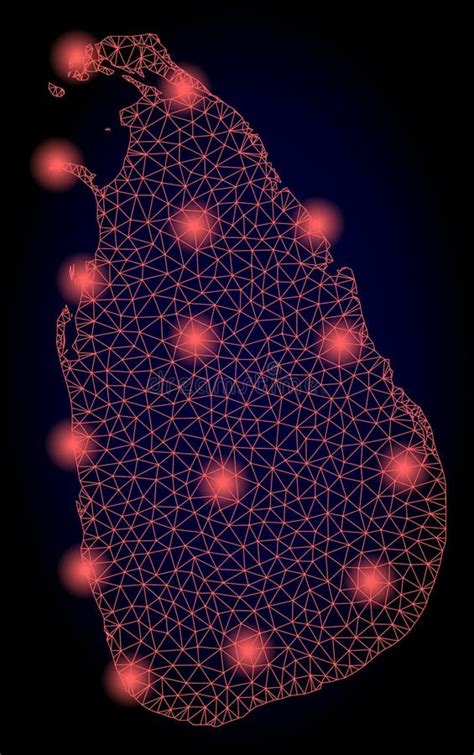 Sri Lanka Map Light Connecting Effect Background Abstract Digital Technology Ui Gui