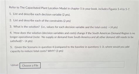 Solved Refer To The Capacitated Plant Location Model In