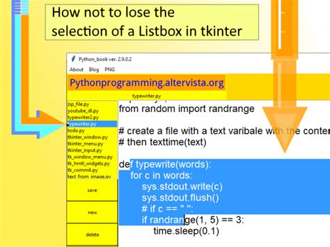 How Not Lose Listbox Selection Tkinter With Exportselection False Python Programming
