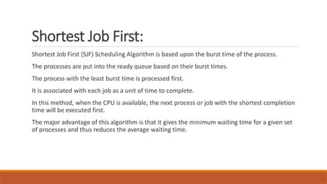 Scheduling Sjf Fcfs And Round Robin Ppt