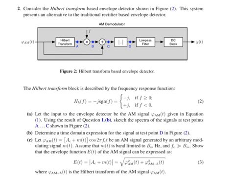 2 consider the hilbert transform based envelope