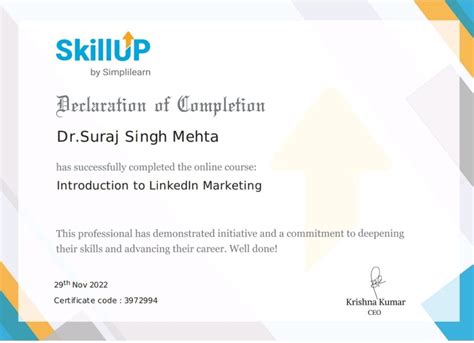 Dr Suraj Singh Mehta Pt On Linkedin I Have Successfully Completed The Online Course