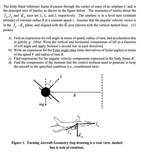 Solved The Body Fixed Reference Frame B Passes Through The