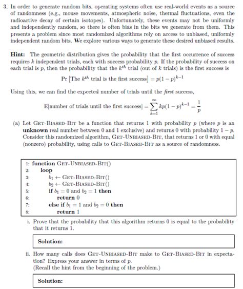 Solved 3 In Order To Generate Random Bits Operating