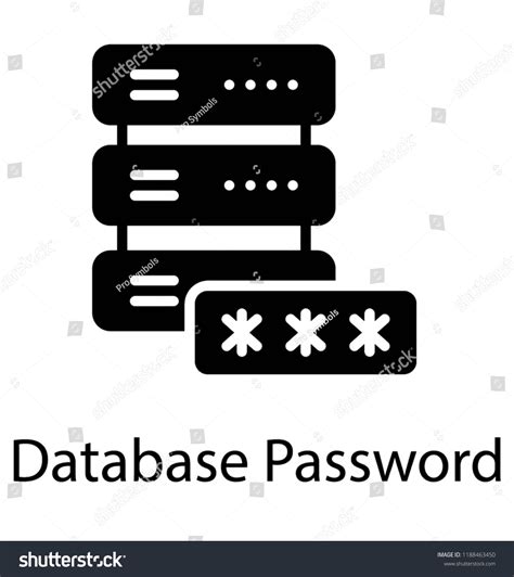 Database Password Used Protect Data Unauthorized Stock Vector Royalty